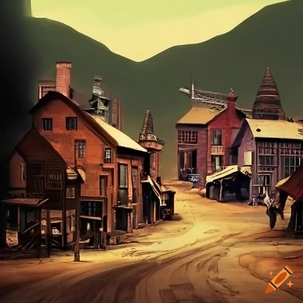 Visual representation of 1950s american mining town on Craiyon