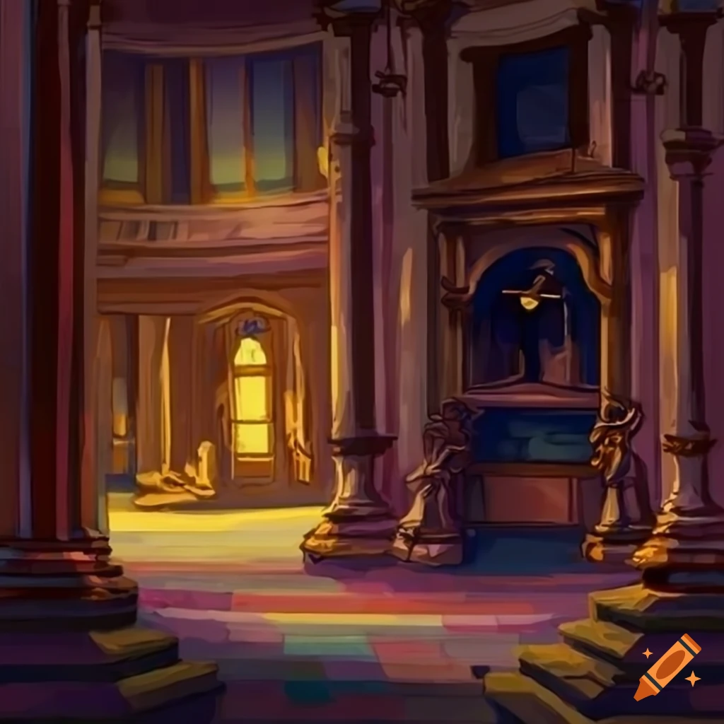 Background art of a mysterious mansion