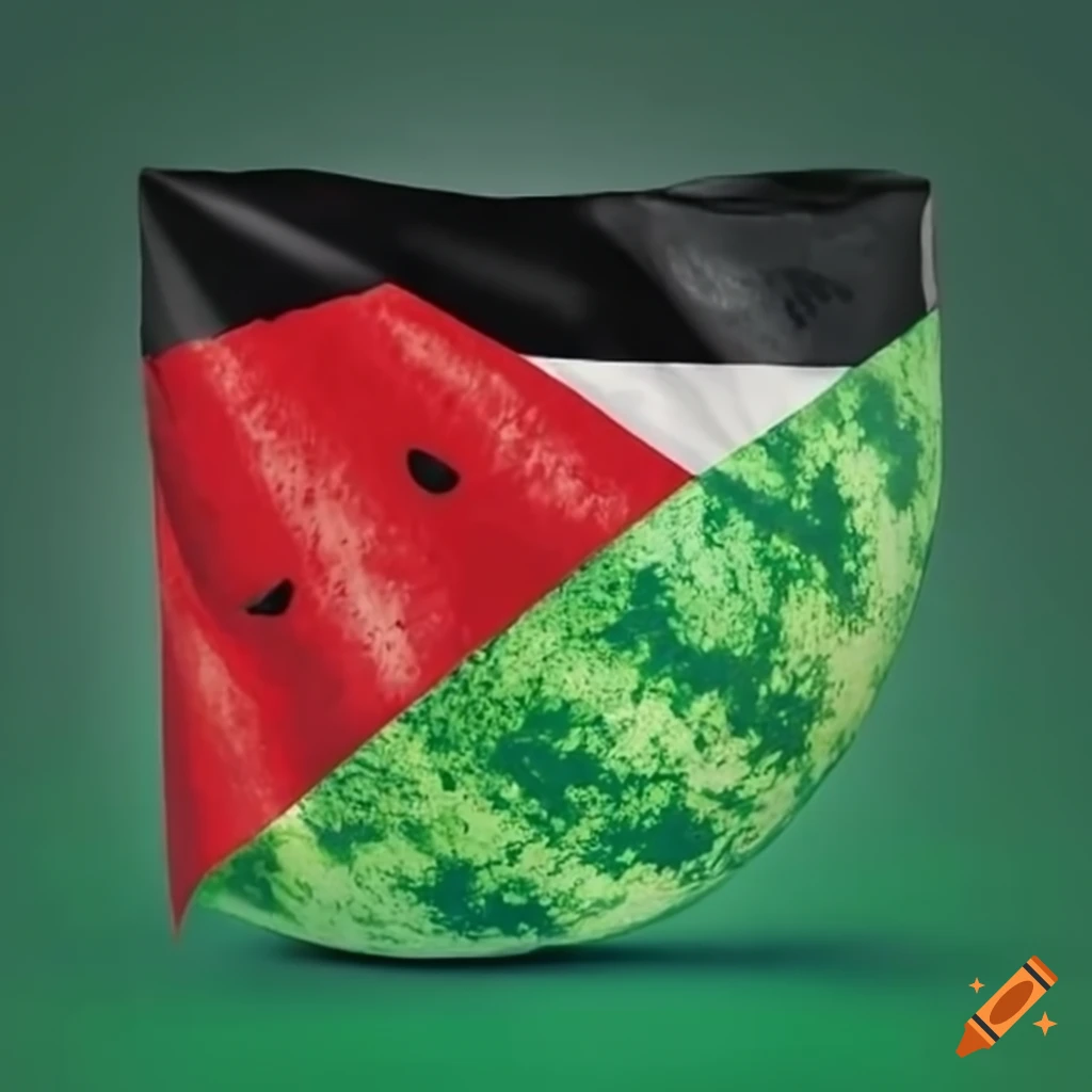 Watermelon slices with palestinian flag on Craiyon