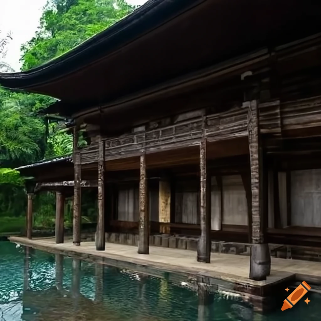 Luxury futuristic wooden cabin in the jungle on Craiyon