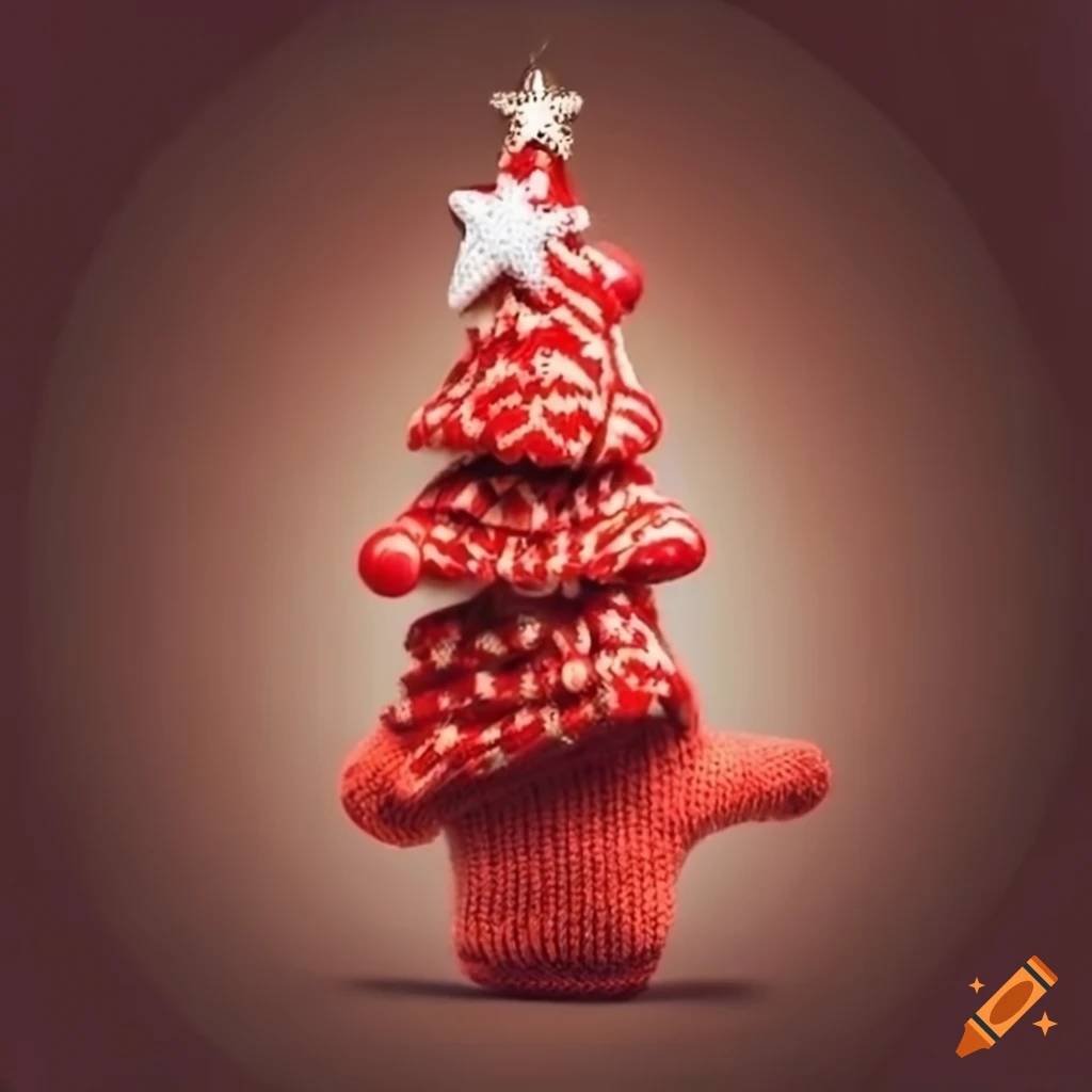 Christmas tree with mittens decorations on Craiyon