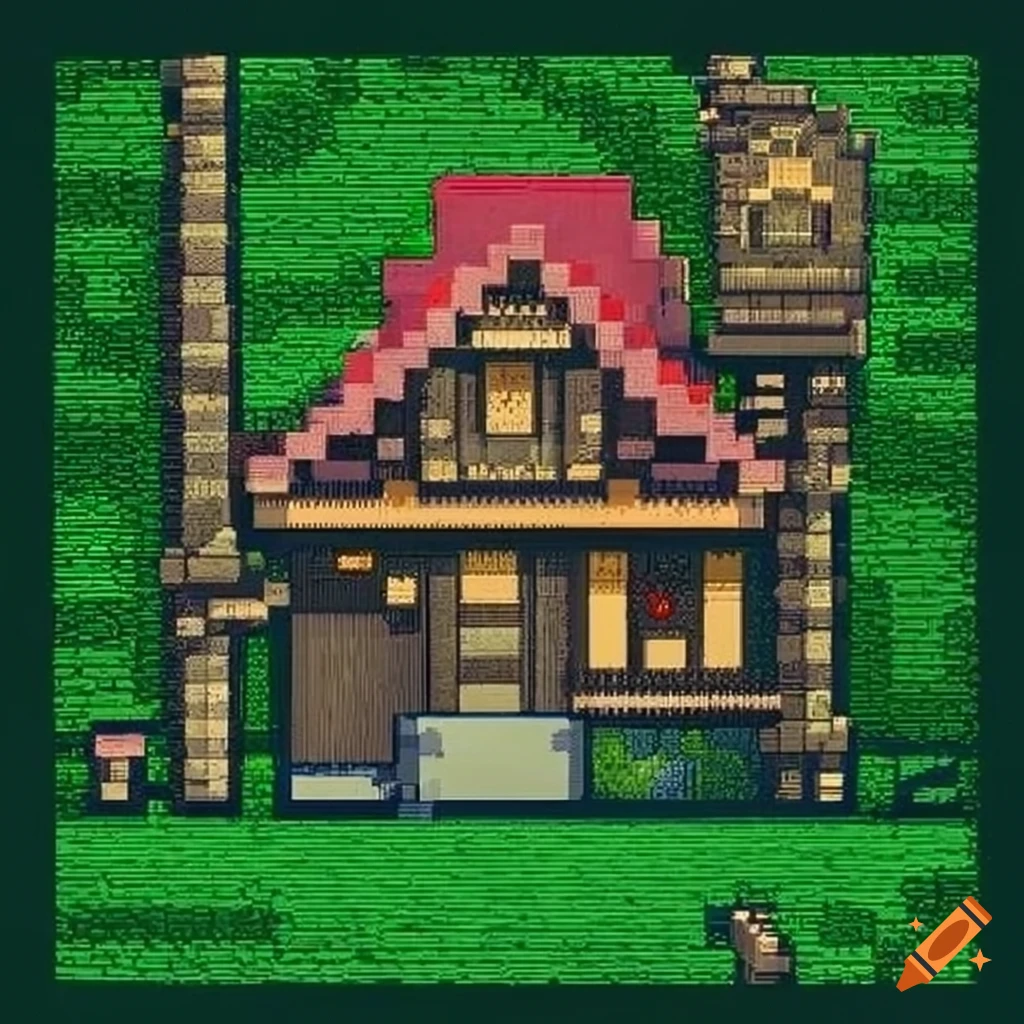 Pixel art of an orthodox church in a game on Craiyon