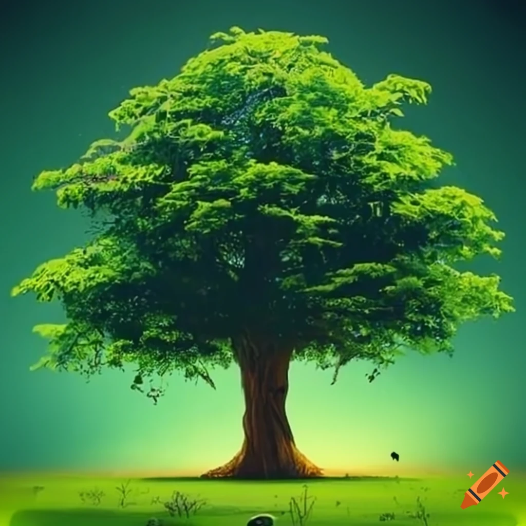 Big golden tree on Craiyon