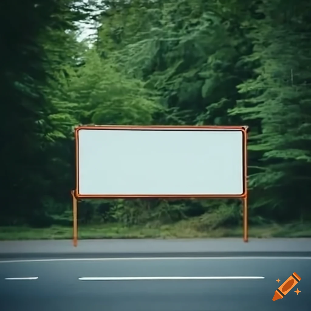 Empty sign board on the road on Craiyon