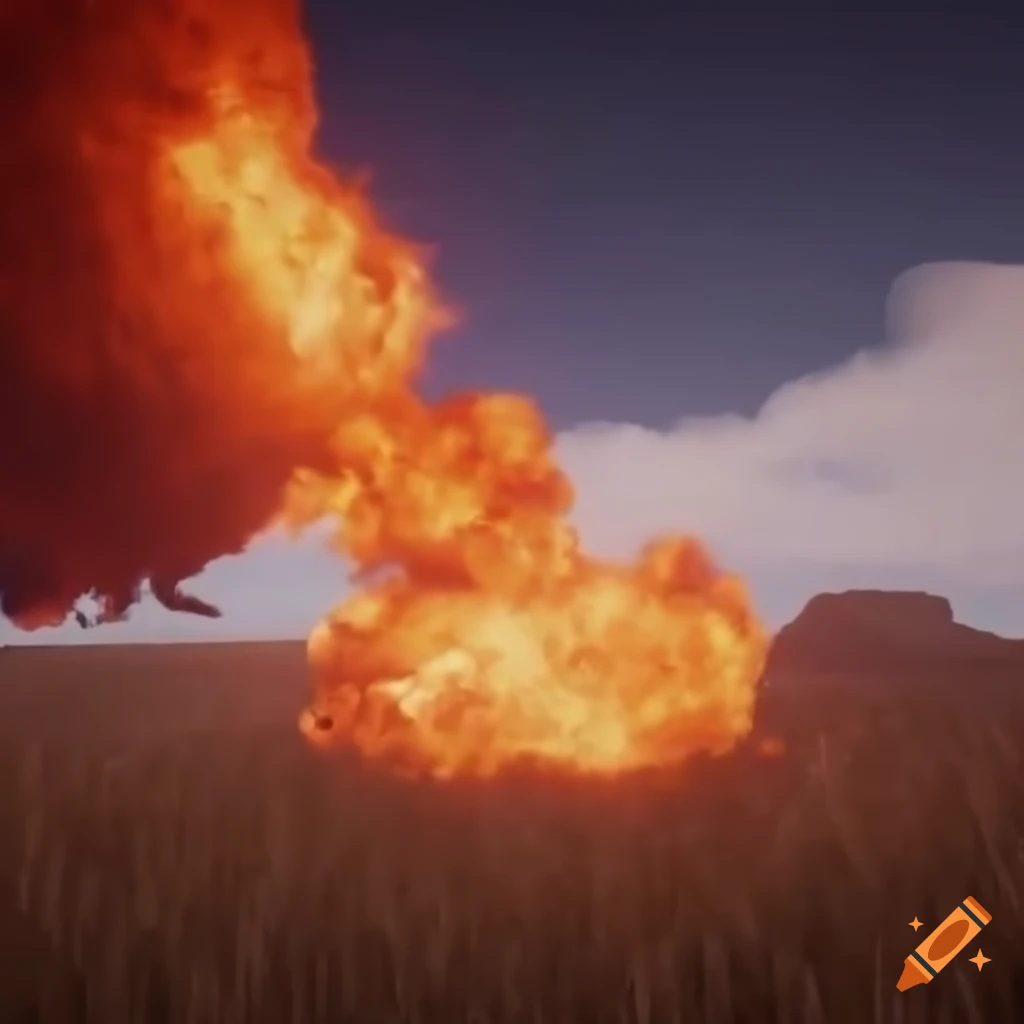 Unreal Engine 5 Explosion On Field With Clouds On Craiyon 