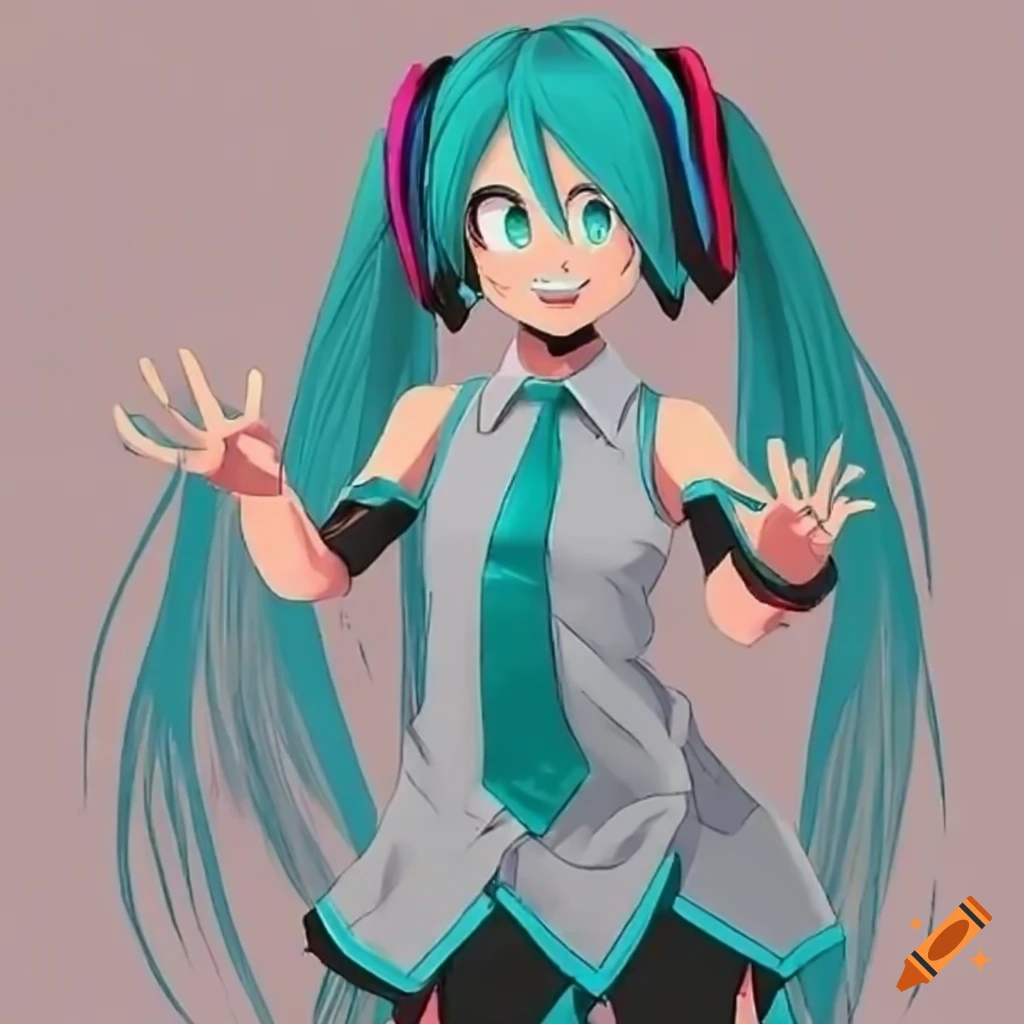 Hatsune miku in my hero academia style on Craiyon