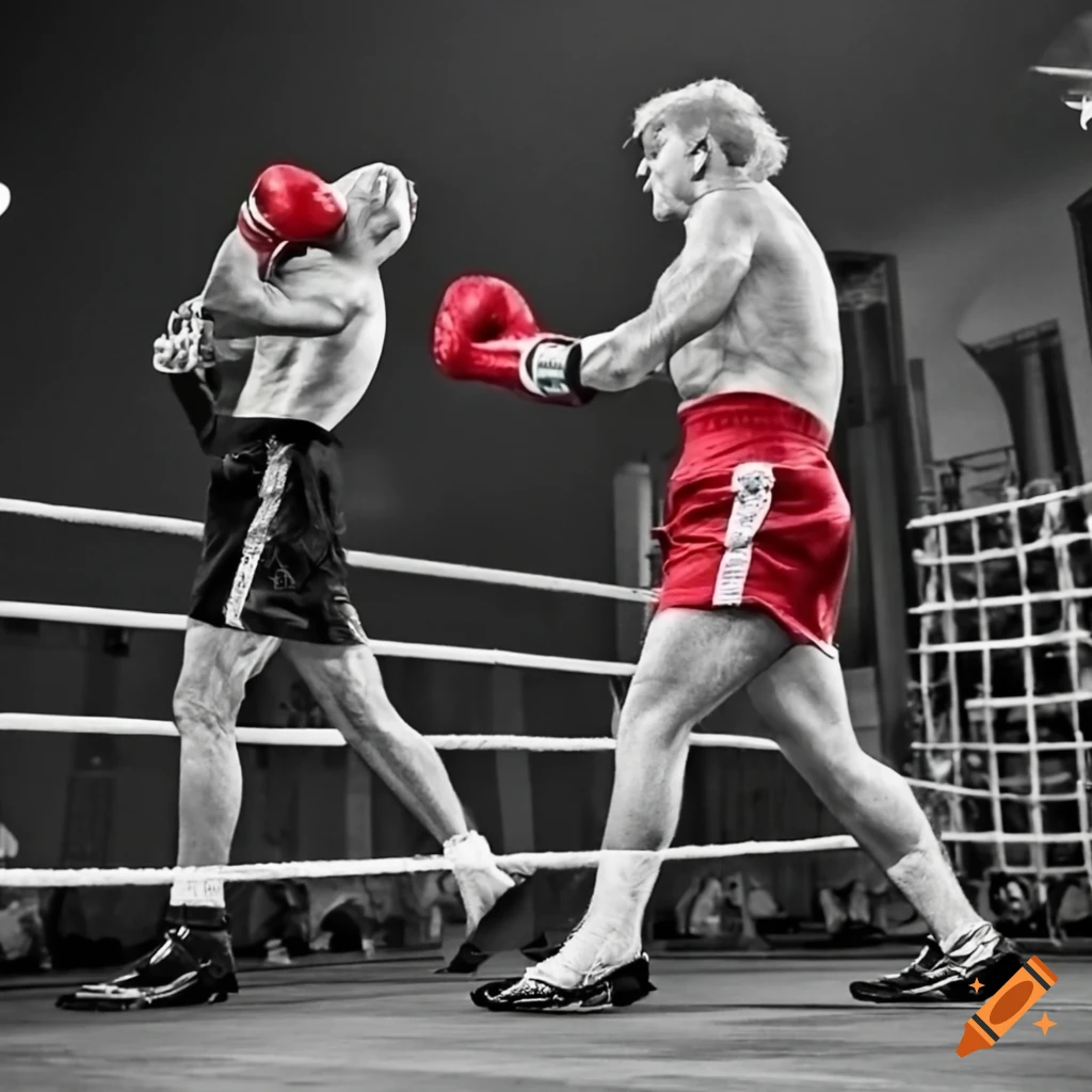 Two political figures boxing on Craiyon