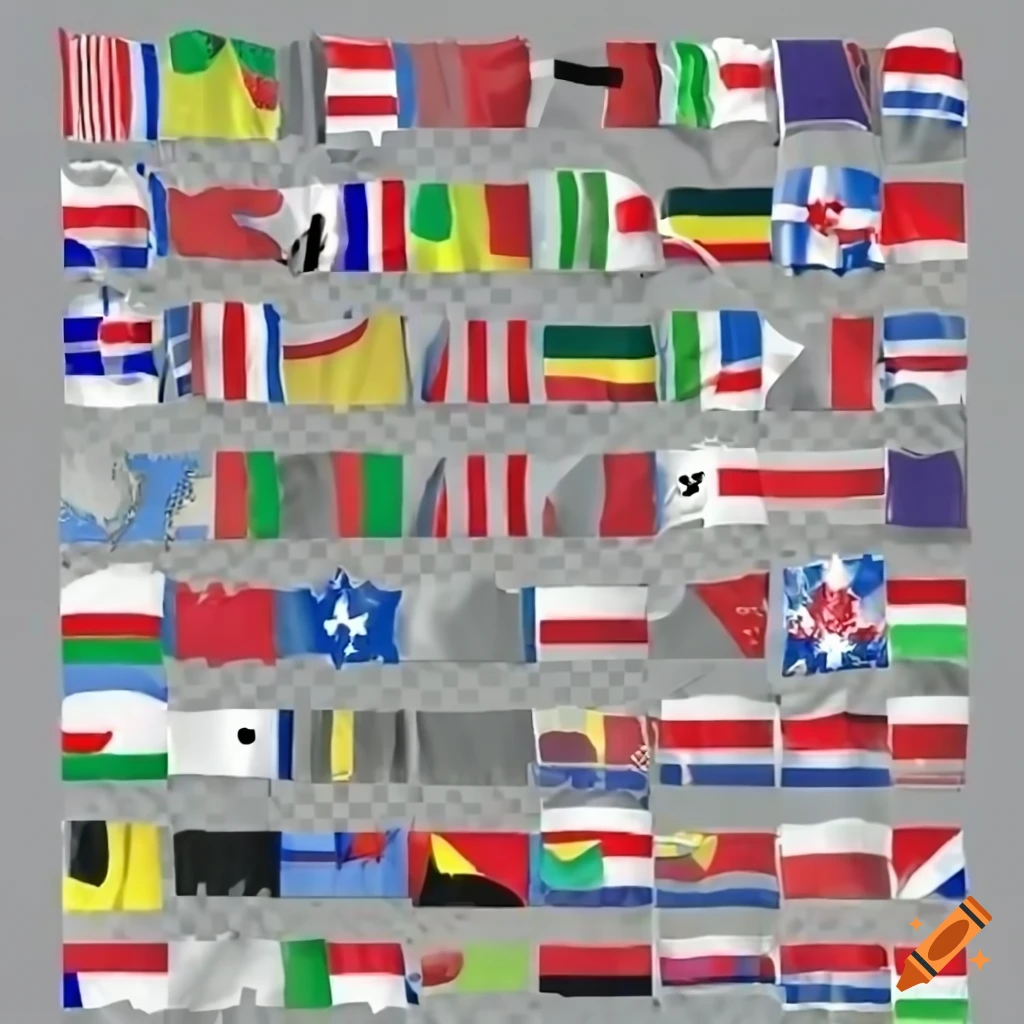Collage of flags from various countries on Craiyon