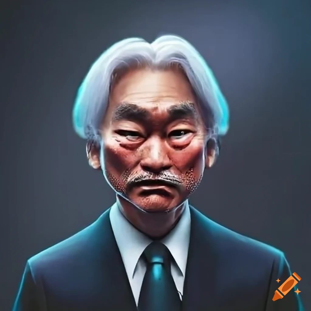 Michio kaku reacting to an explosion on Craiyon