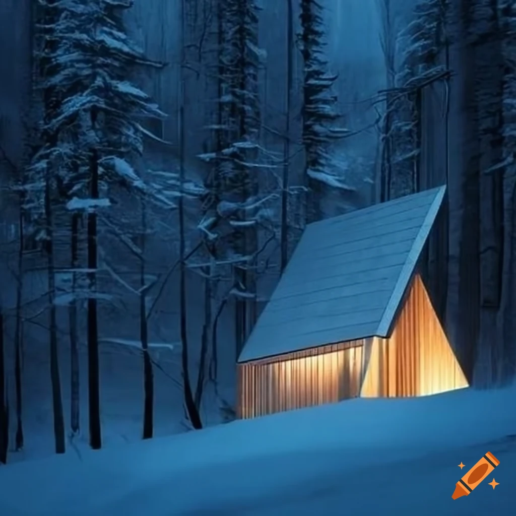 Norwegian minimalistic tower cabin design on Craiyon