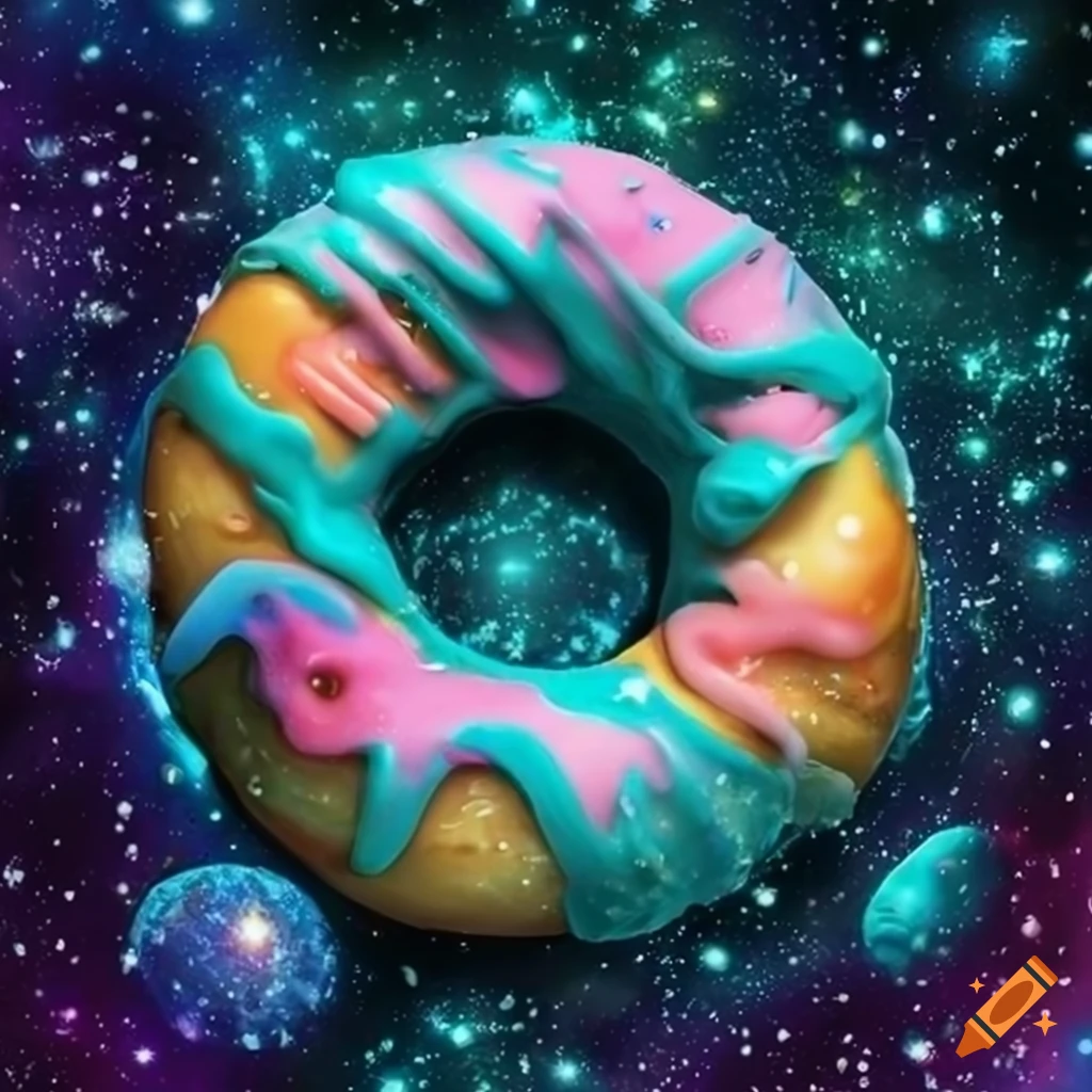Surreal artwork of a mystical donut