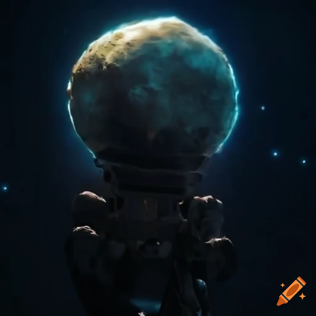 Concept art of a machine god in a cosmic setting on Craiyon