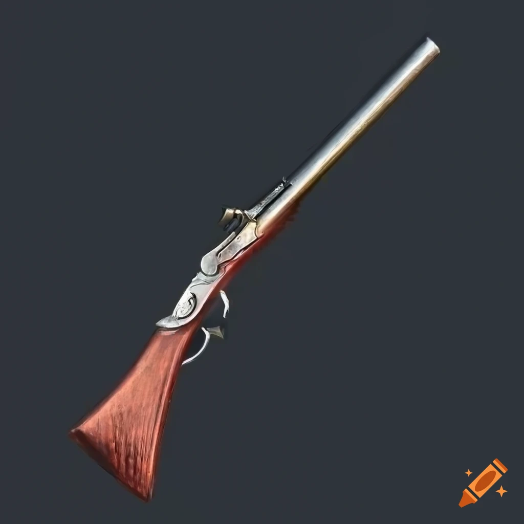 Impressive musket gun against dark background on Craiyon