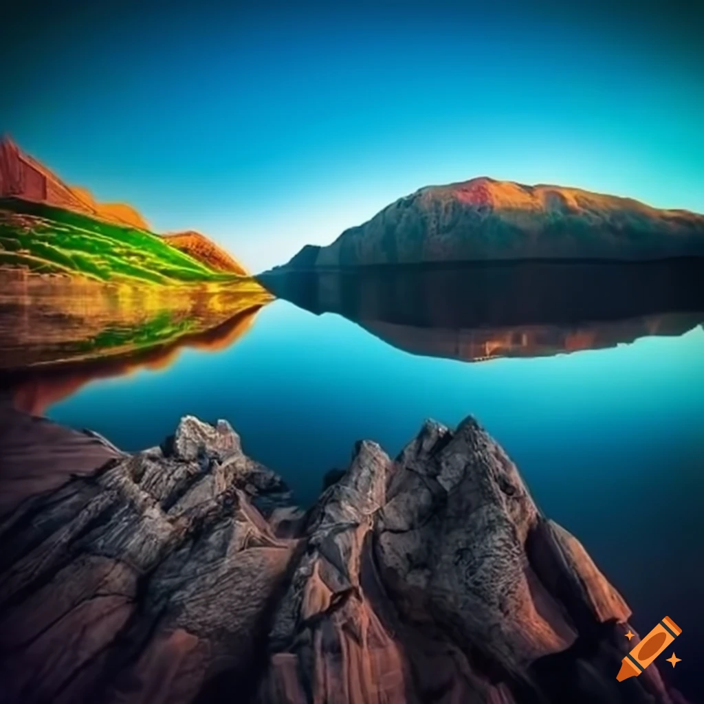 The letter m in a landscape on Craiyon