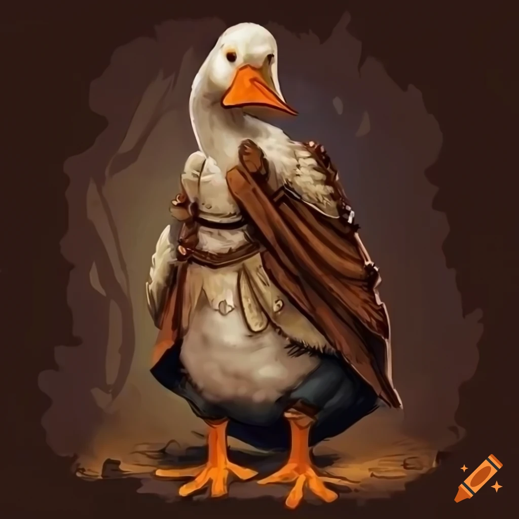 Illustration of a man with goose features