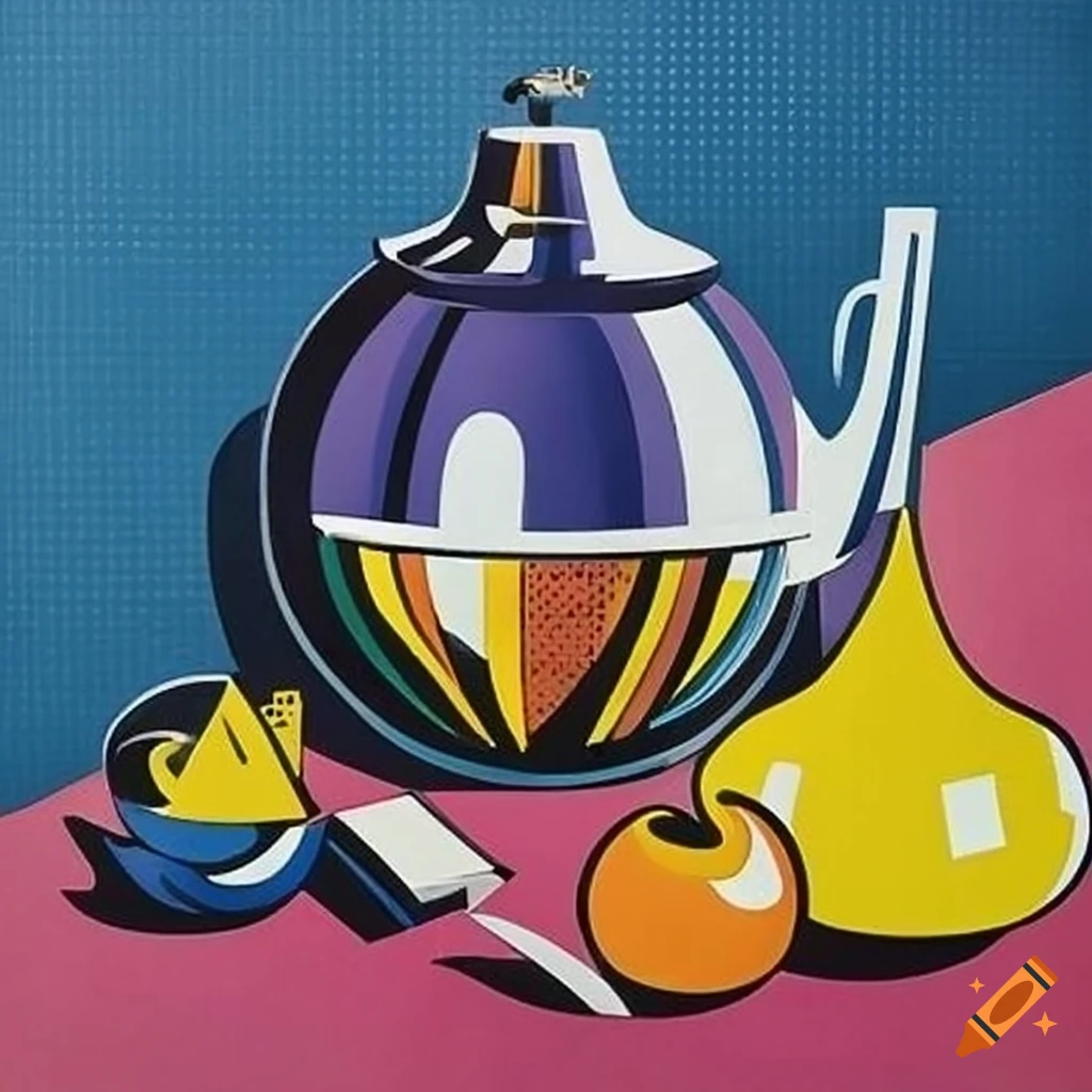 Vibrant manga-style still life art by roy lichtenstein on Craiyon