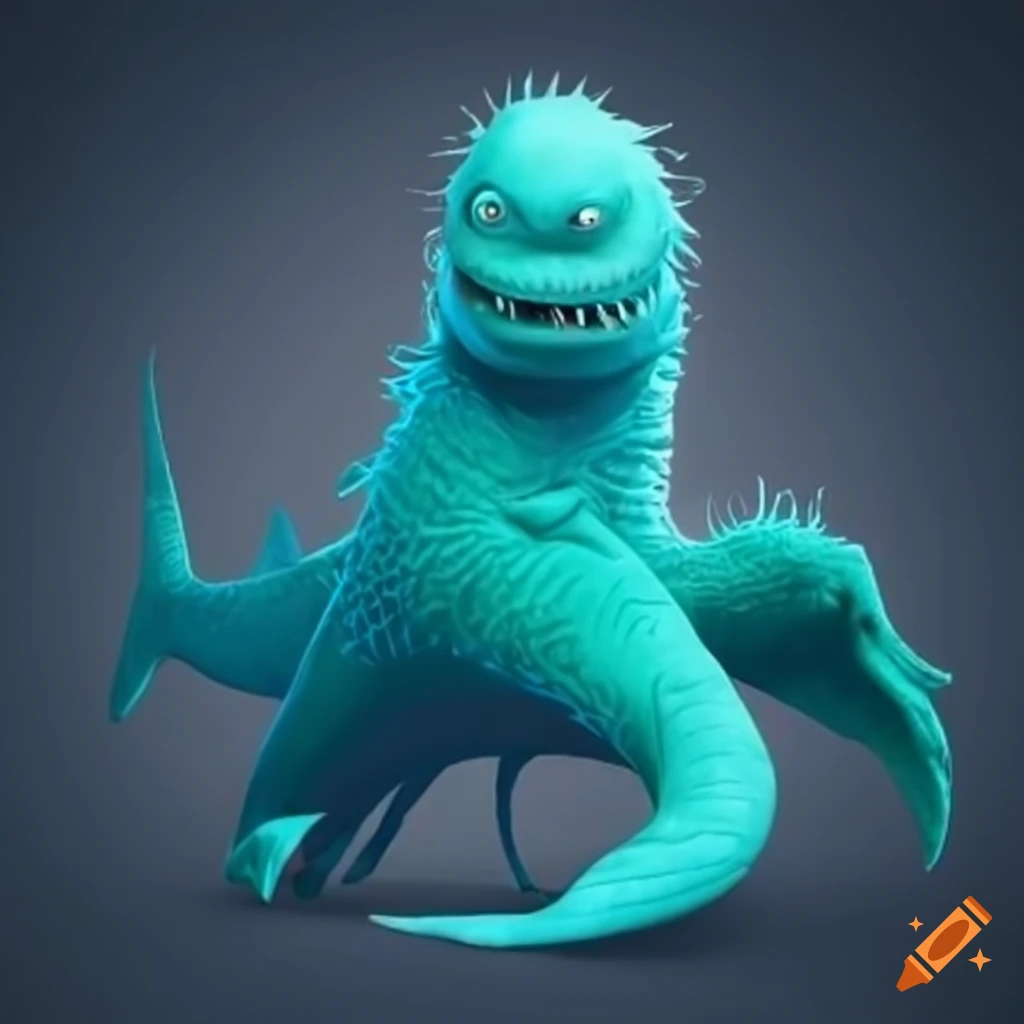 Pixar style sea monster character steve harrington on Craiyon