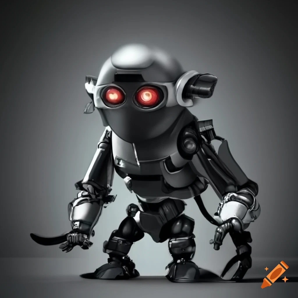 Robotic body 3d chibi comic cartoon of apes on Craiyon