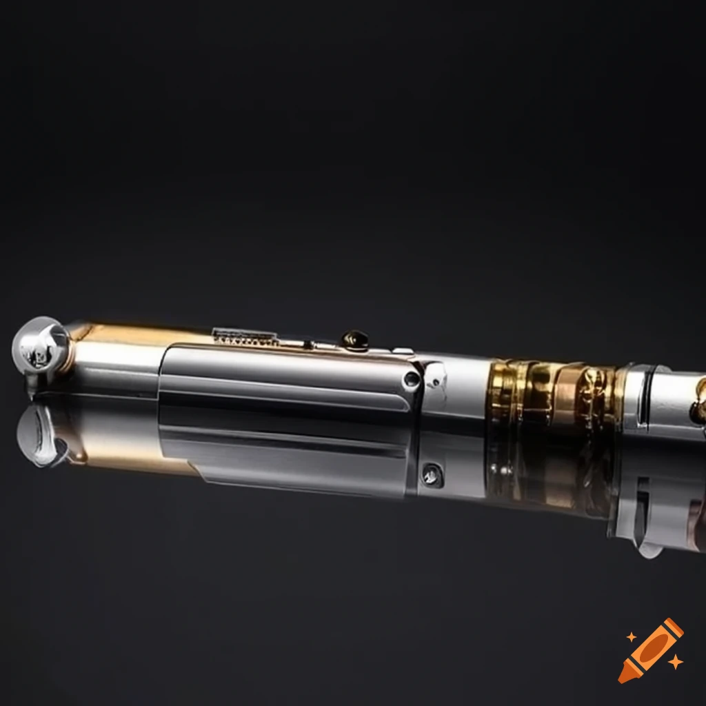 Gold lightsaber with intricate engravings on Craiyon