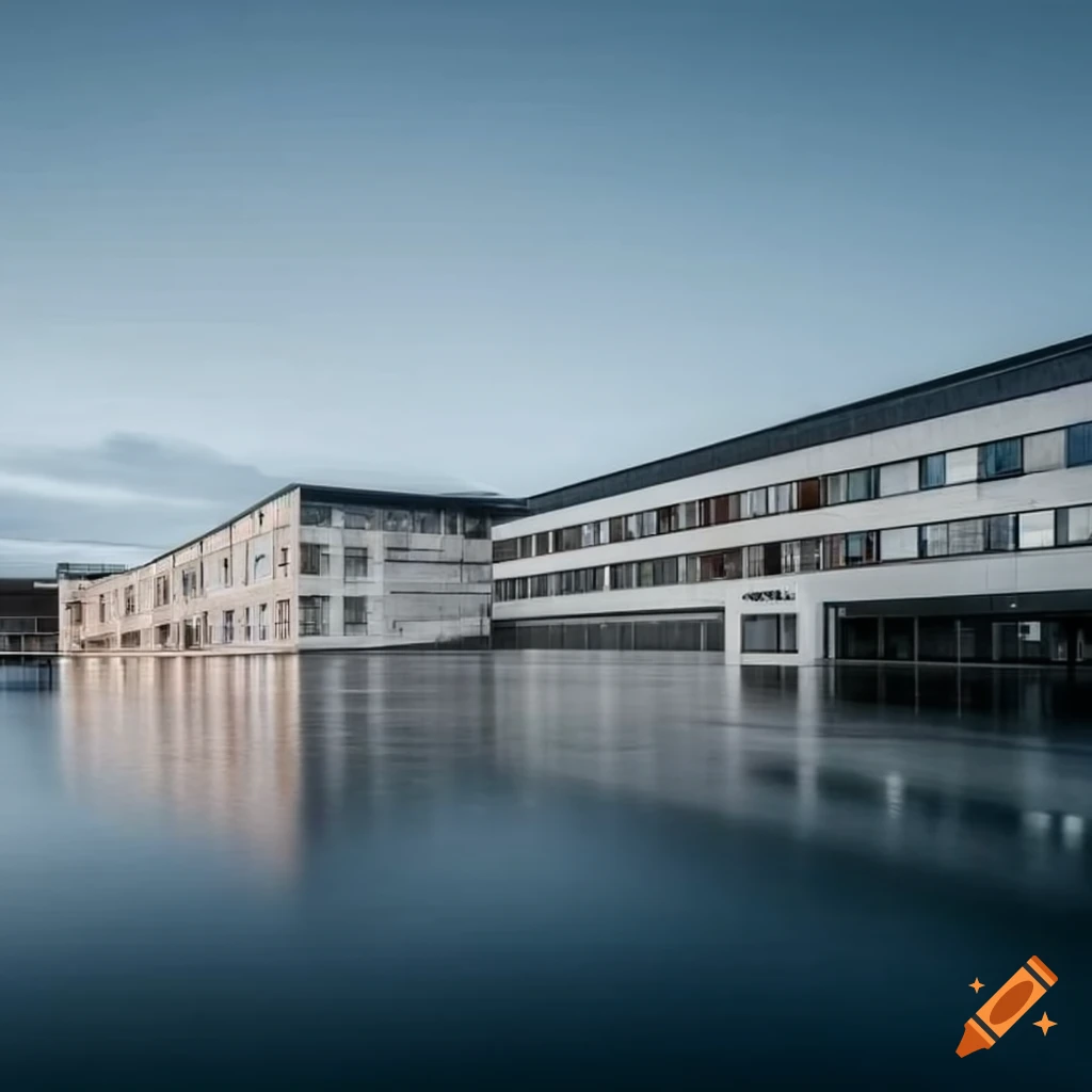 Modern school building in kristiansand on Craiyon