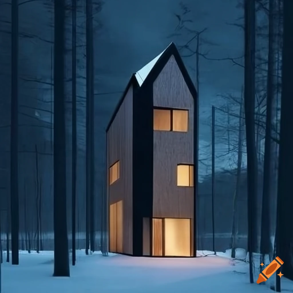 Sophisticated Nordic minimalist tower cabin architecture on Craiyon