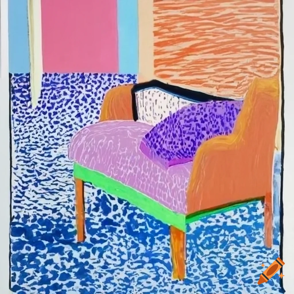 David hockney's irregular space artwork on Craiyon