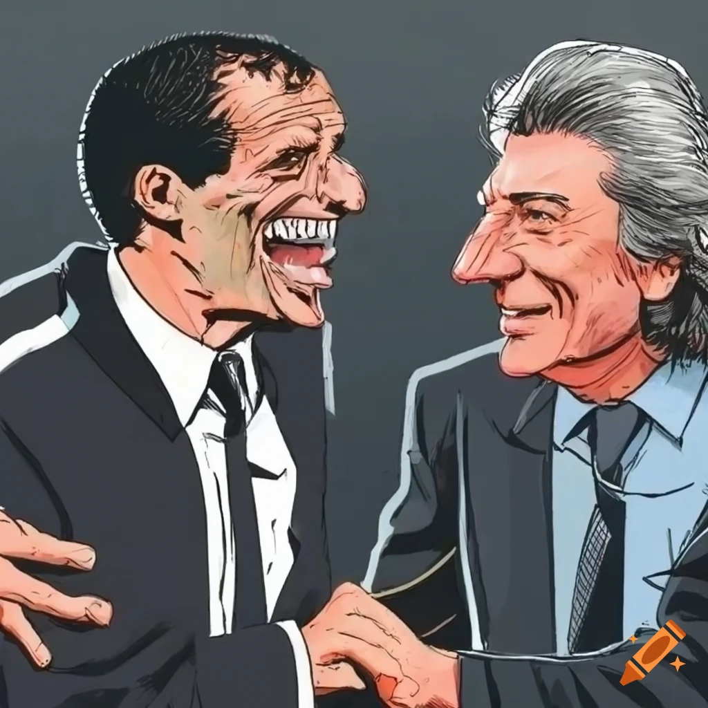 Comic illustration of allegri and walter mazzarri on Craiyon
