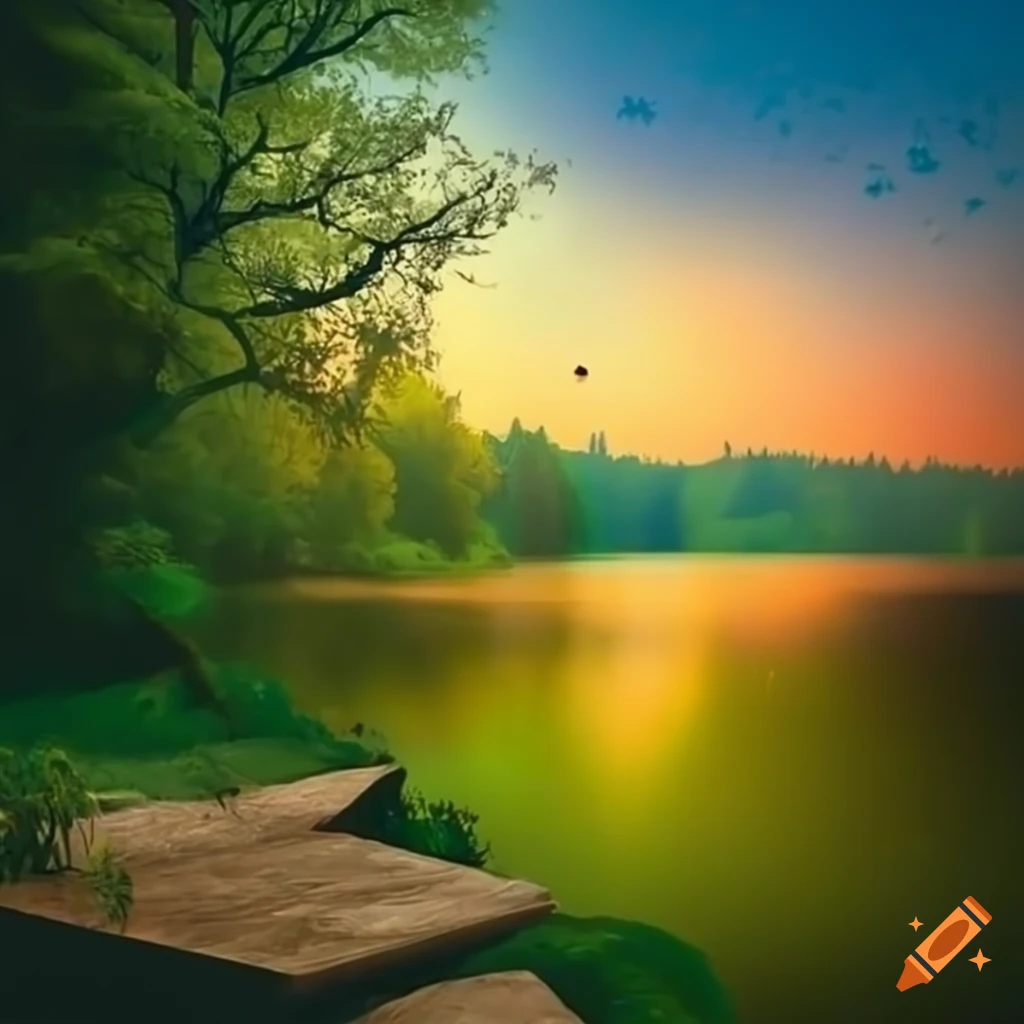 Serene nature landscape on Craiyon