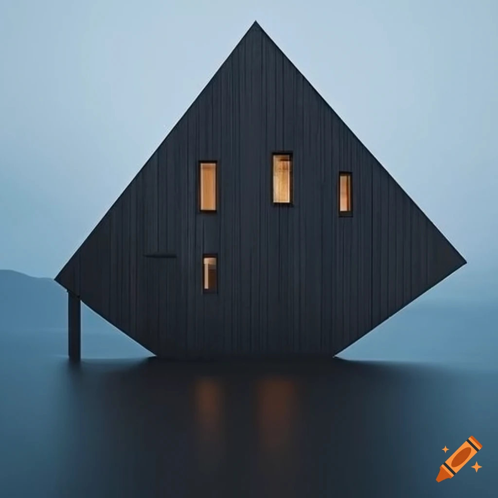 Norwegian minimalist tower cabin architecture on Craiyon