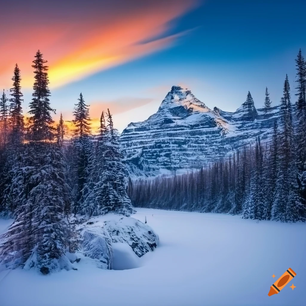 Snowy landscape of the canadian wilderness on Craiyon
