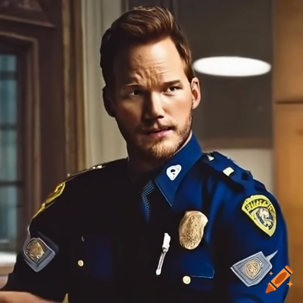Chris pratt in a police uniform