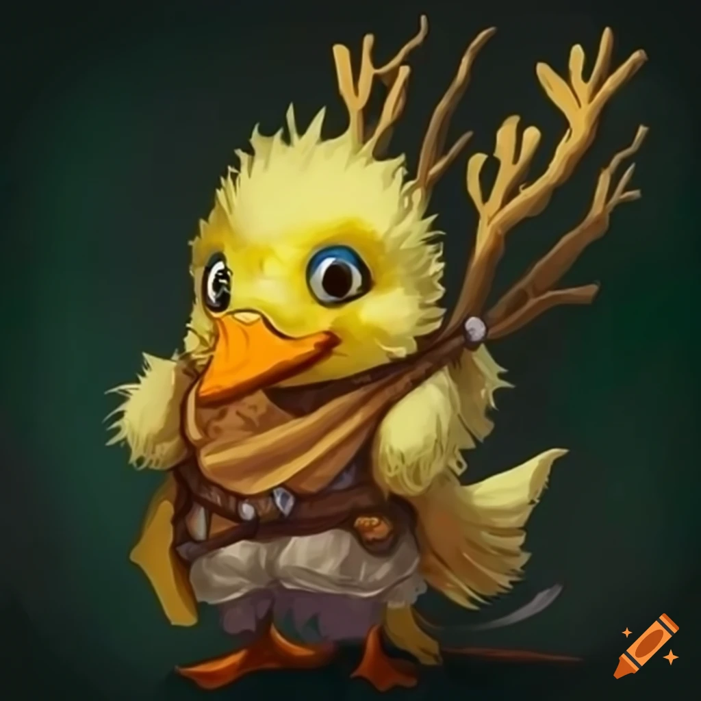 Dnd yellow duck druid character on Craiyon