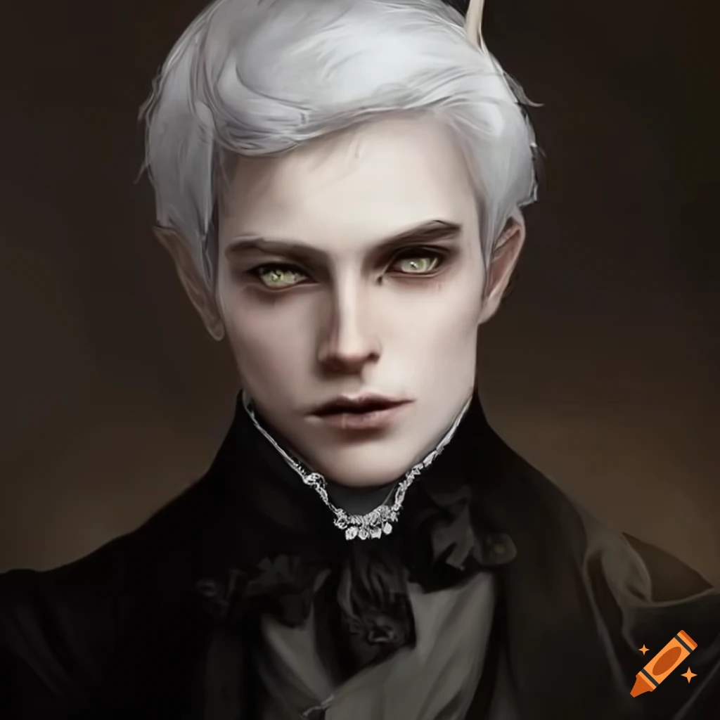 Portrait of a handsome young vampire man on Craiyon