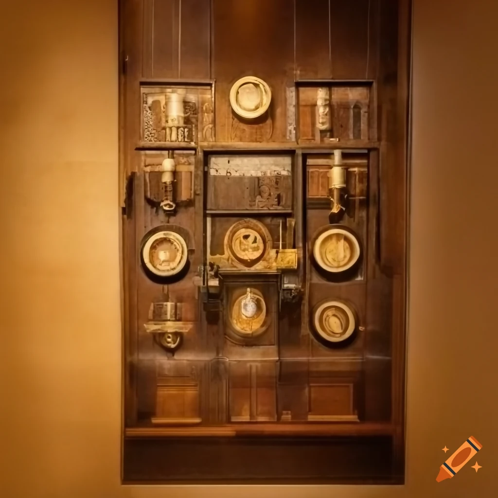 A view of a wall with astronomical instruments and a window