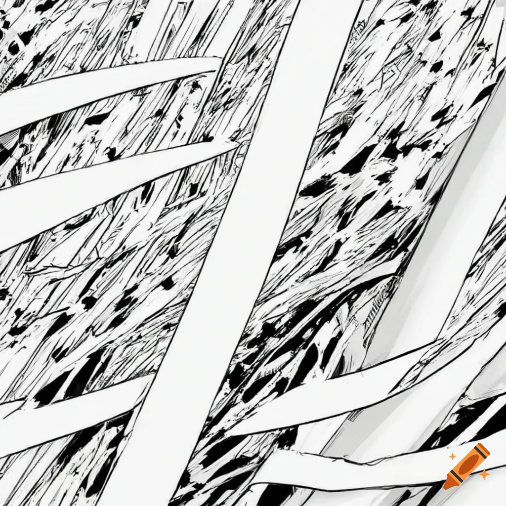 Black and white highly detailed manga panel with sharp outlines on Craiyon