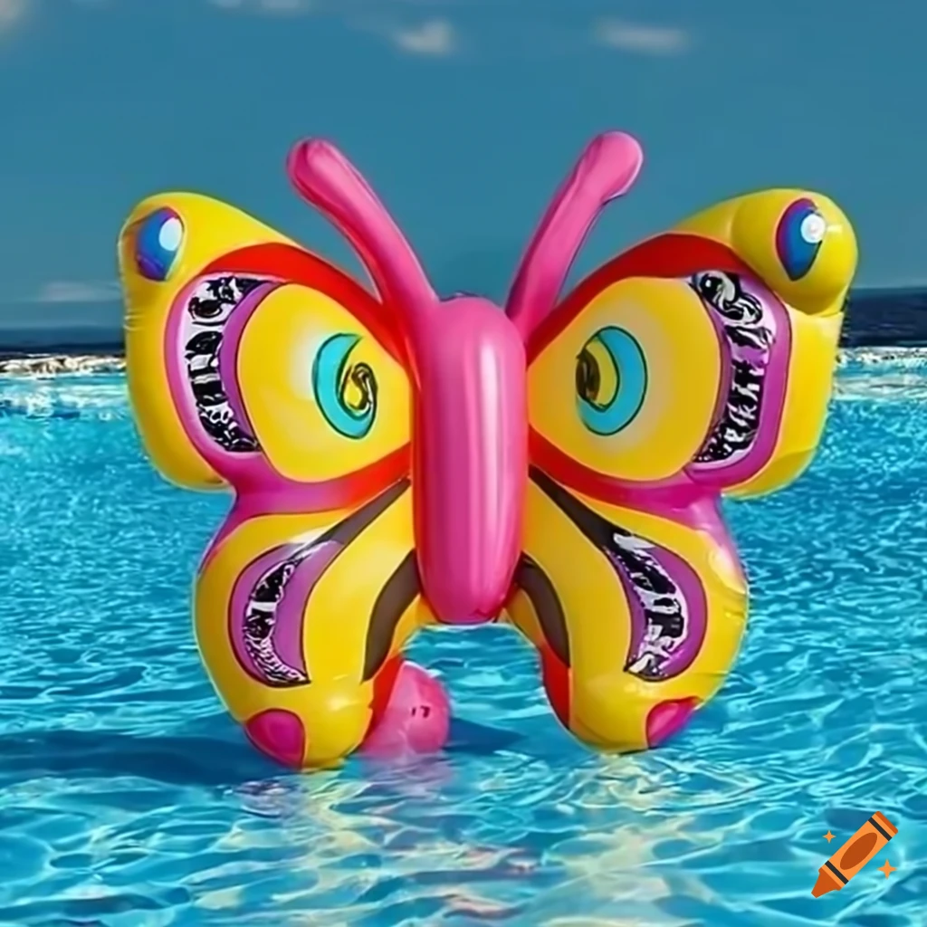 Cute pink inflatable moth toy on Craiyon