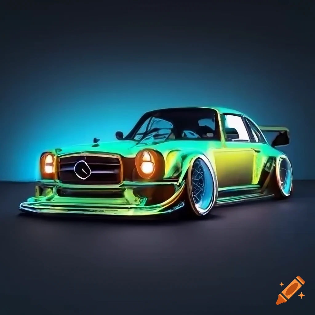 Render of a modified vintage Mercedes Gullwing on Craiyon