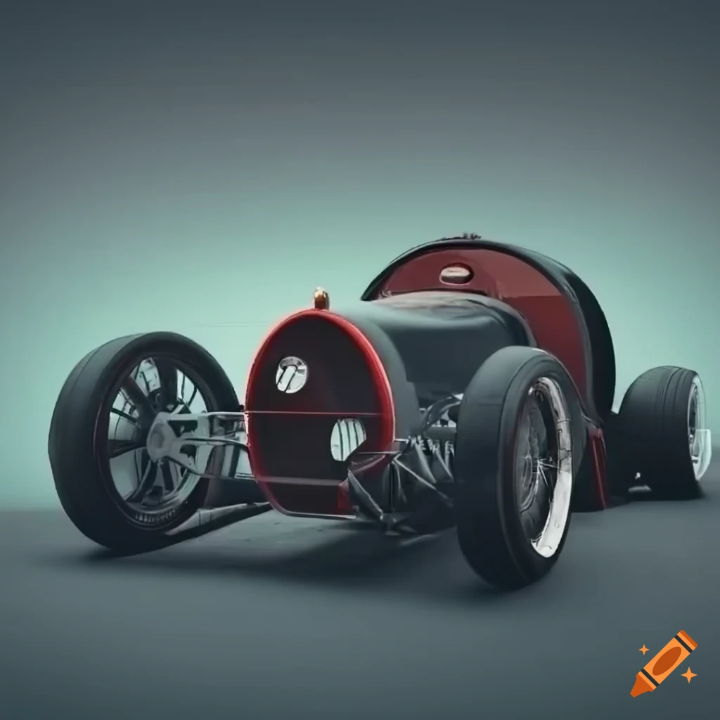 Highly detailed vintage Bugatti car with bodykit on Craiyon