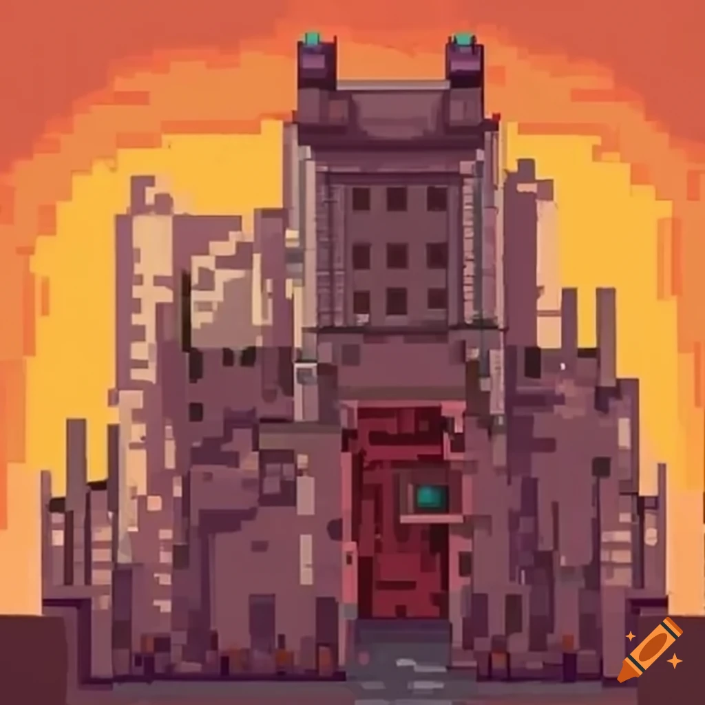 Cover art for a pixeled horror rpg game on Craiyon