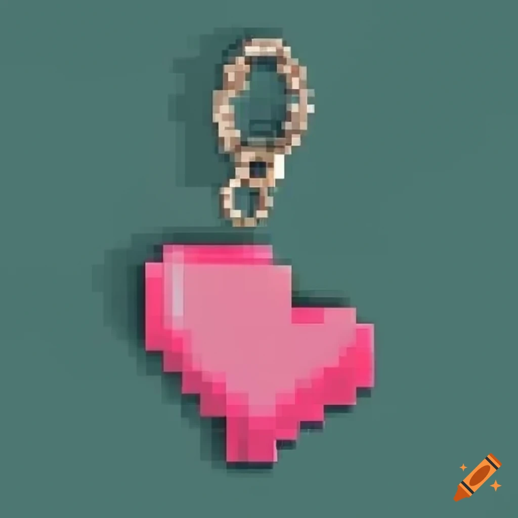 Pixel art heart charm on Craiyon