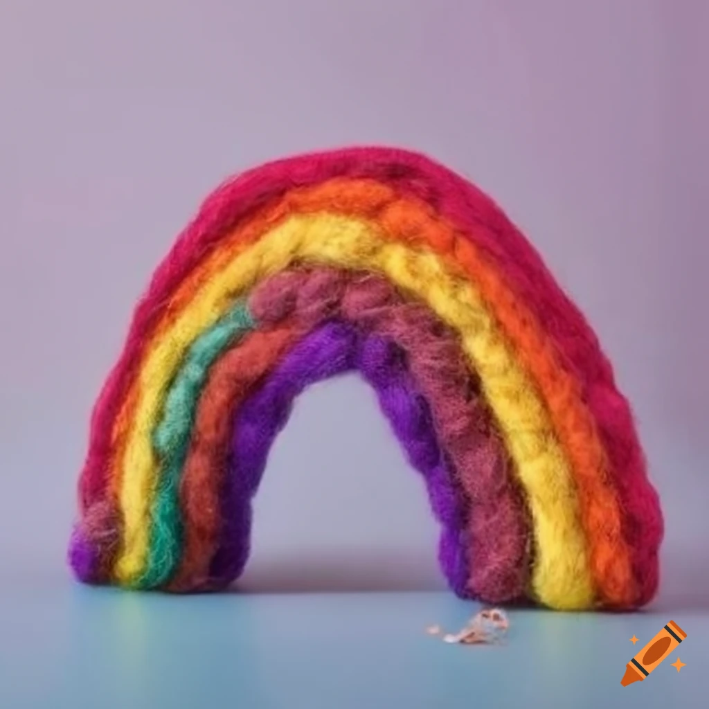 Fluffy rainbow onesie on a hook on Craiyon