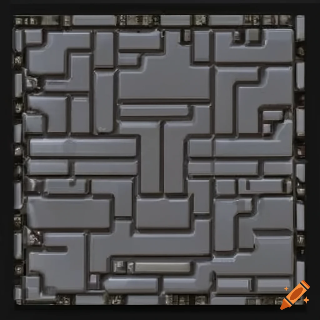 Metallic 2d tiles from super metroid game on Craiyon