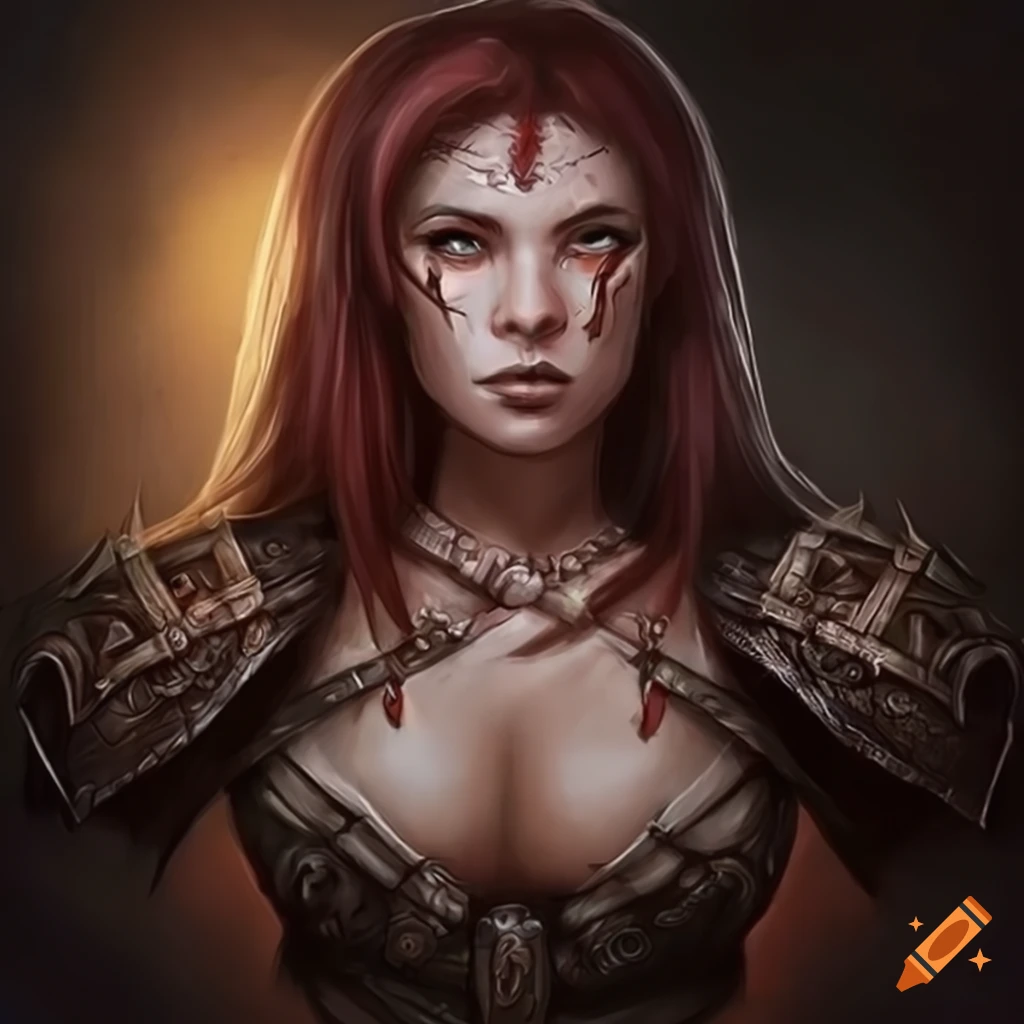 Female fantasy warrior on Craiyon