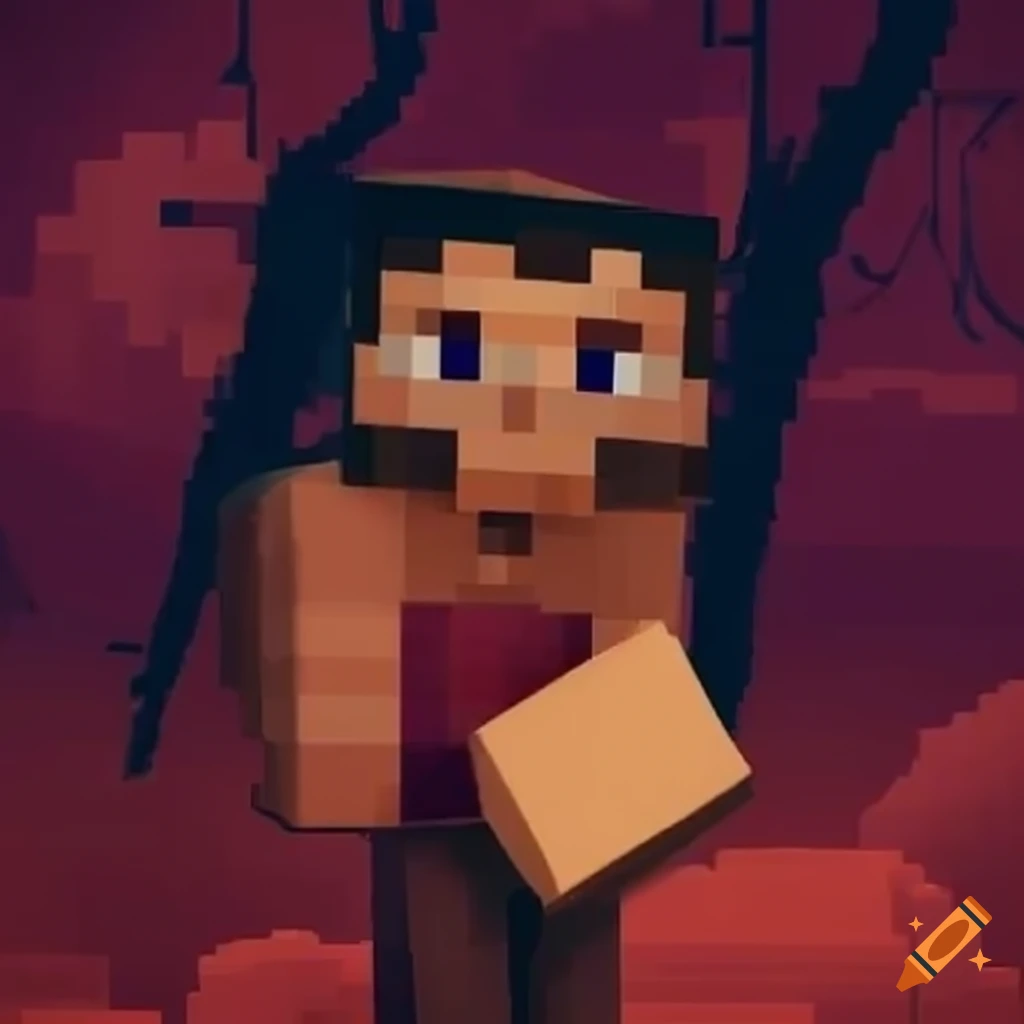 Minecraft player character on Craiyon