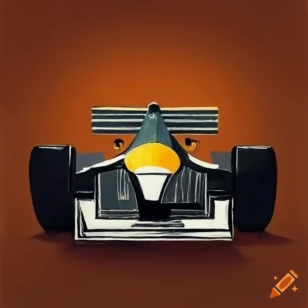 Picasso's representation of a formula one car on Craiyon