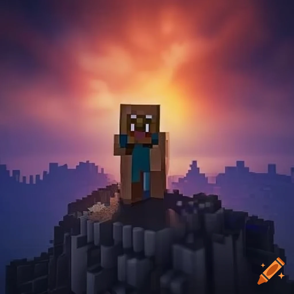 Minecraft steve building a pyramid in egypt on Craiyon