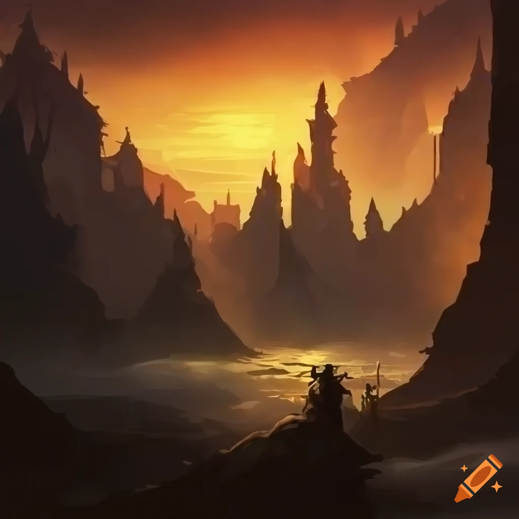 Epic fantasy landscape for dnd game on Craiyon