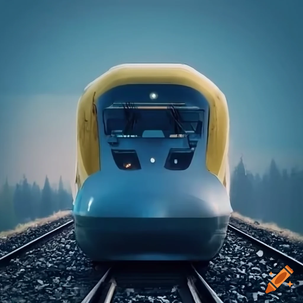 Front view of a bullet train on Craiyon