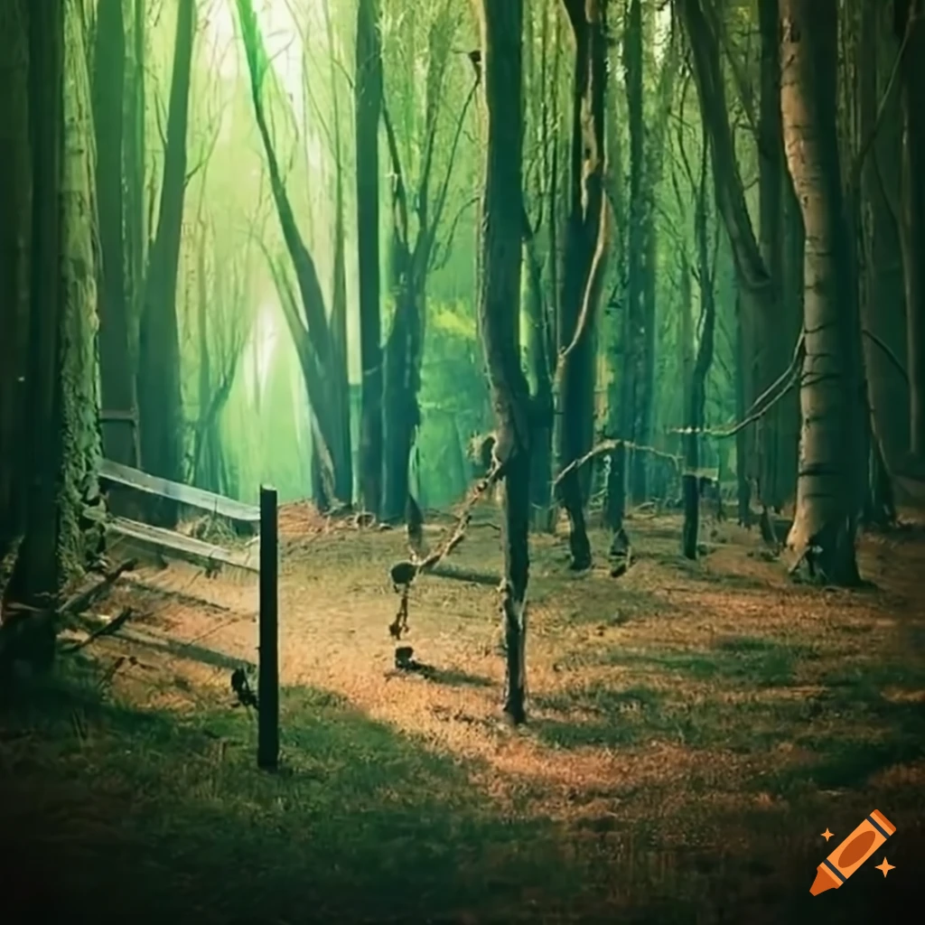 Fence in the forest on Craiyon