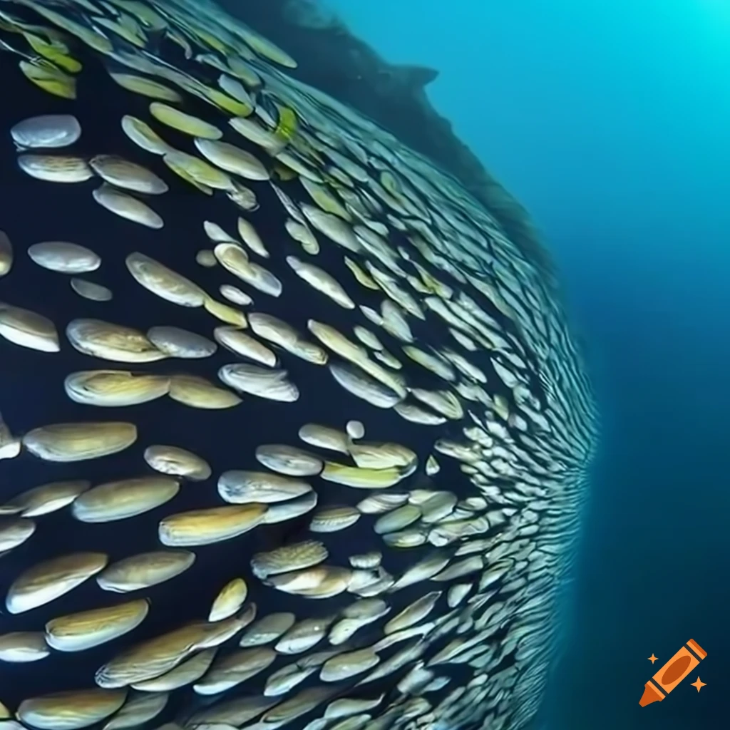 Synchronized movement of eel school from bird's eye view